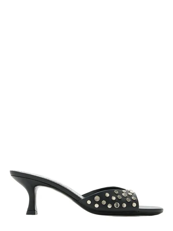 Staud Brigitte Studded Leather Mules - Black