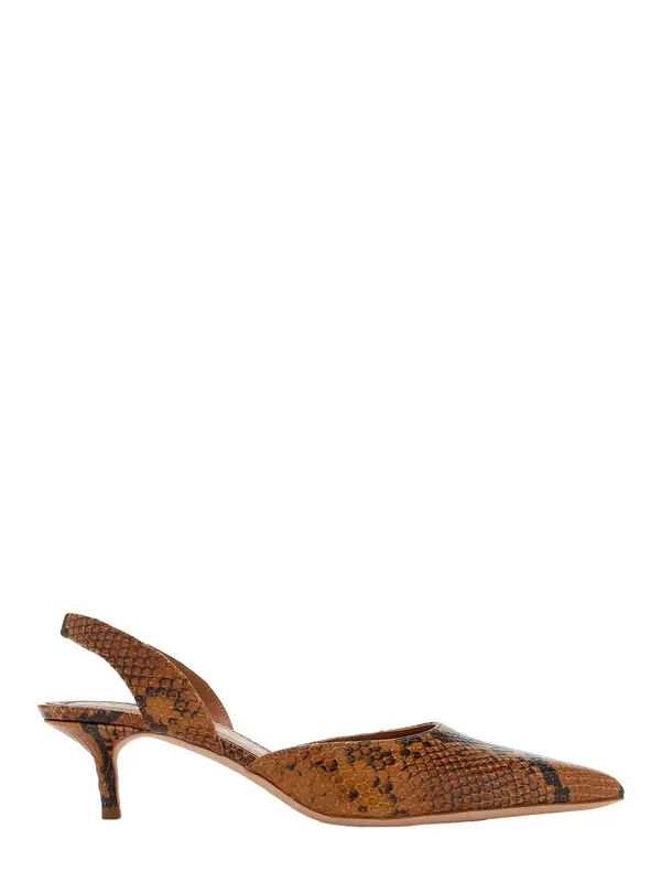 Staud Sebastian Snake-effect Slingback Pumps - Animal