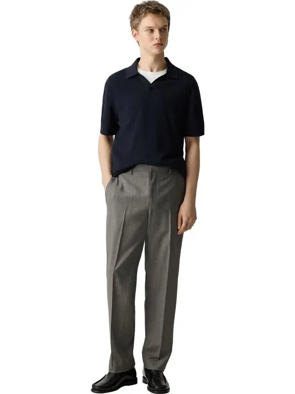 Theory Standard Sartorial Wool Pant - Light Morel Melange