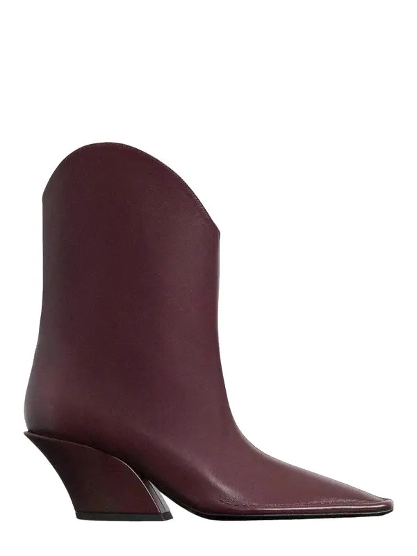 MUGLER 65mm Square-toe Sculpted-heel Boots - Red