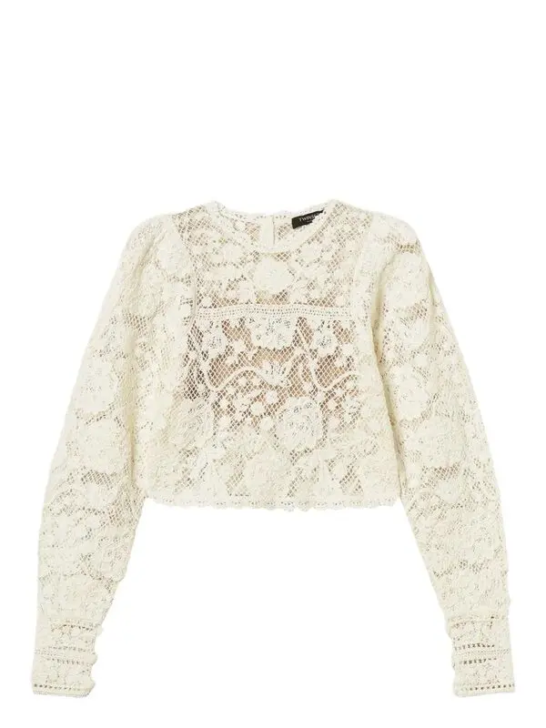 TWINSET Crochet Knit Sweater - White