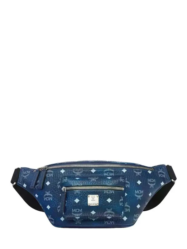 Mcm Fursten Monogram Belt Bag - Blue