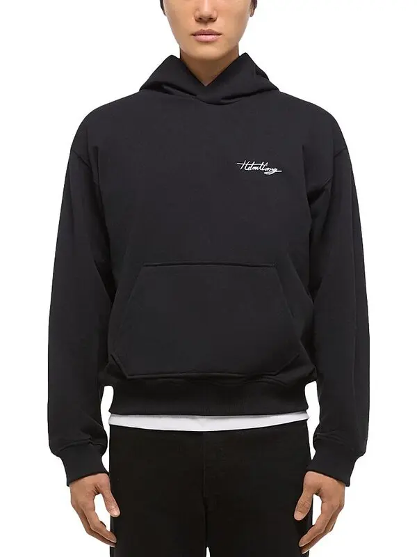 Helmut Lang Relaxed Fit Graphic Logo Hoodie - Black