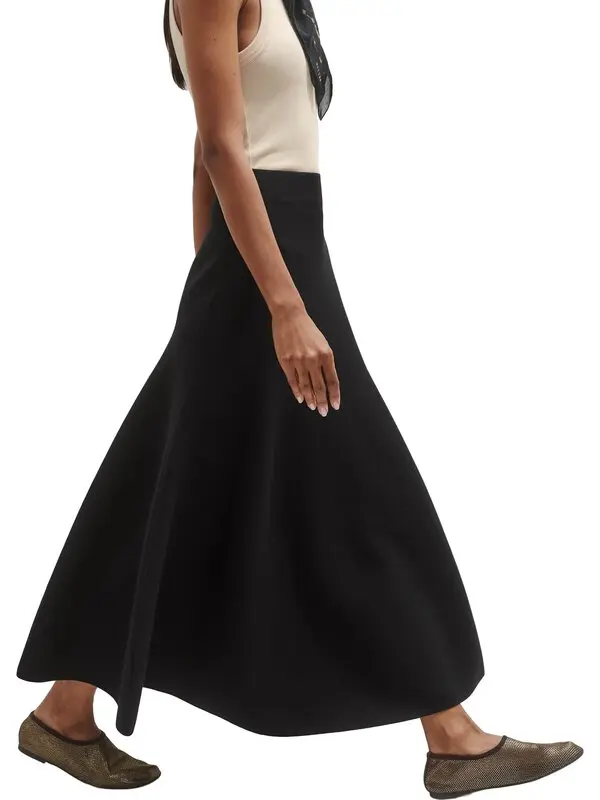ME+EM Milano Knit Maxi Skirt - Black