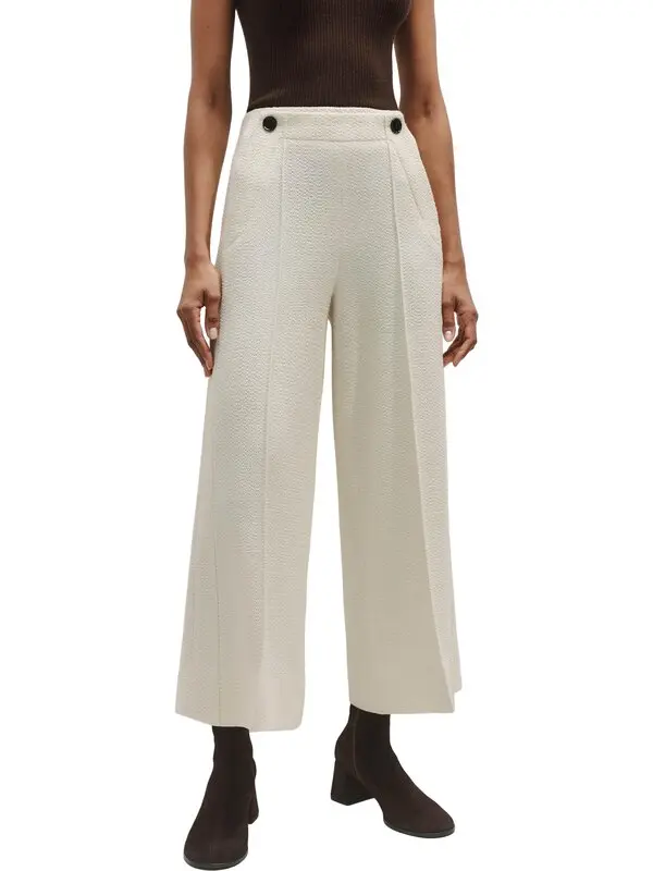 ME+EM Textured High Waist Culottes - Ivory