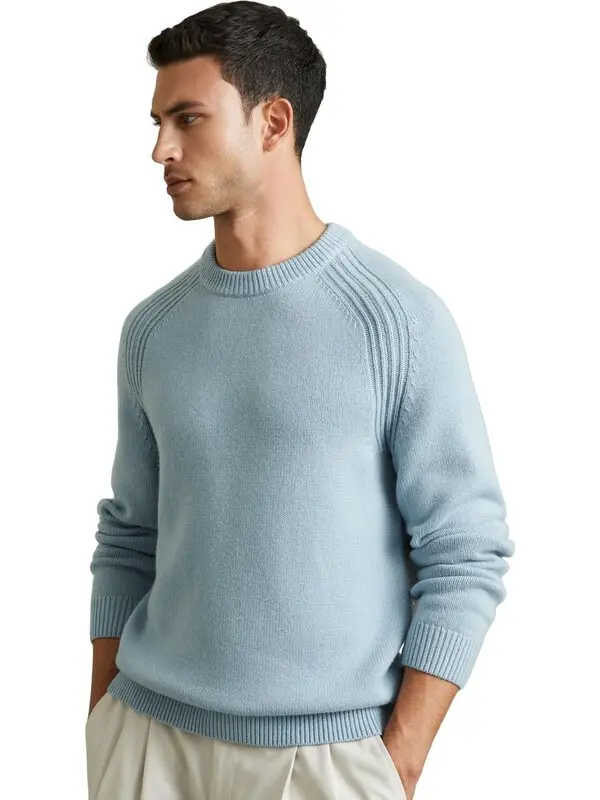 REISS Cloud Wool-blend Jumper - Soft Blue