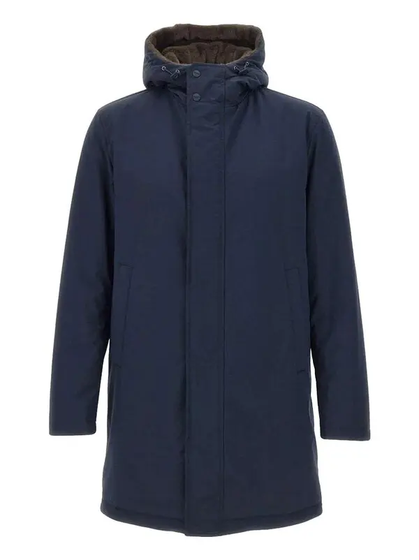 Herno Parka With Faux Fur Interior - Blue