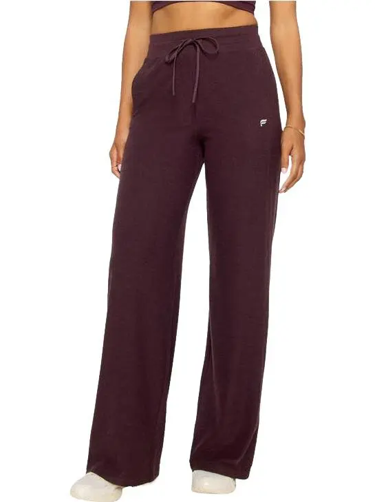 FABLETICS Cloud Jersey Wide Leg Pant - Oxblood Heather