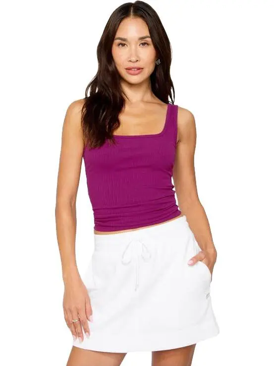 FABLETICS Daily Rib Square Neck Tank - Berry Crush