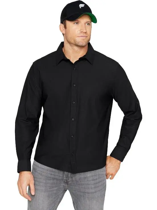 FABLETICS The Don Long Sleeve Button Up - Black