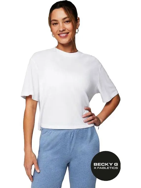 FABLETICS Cotton Boxy Tee - Classic White
