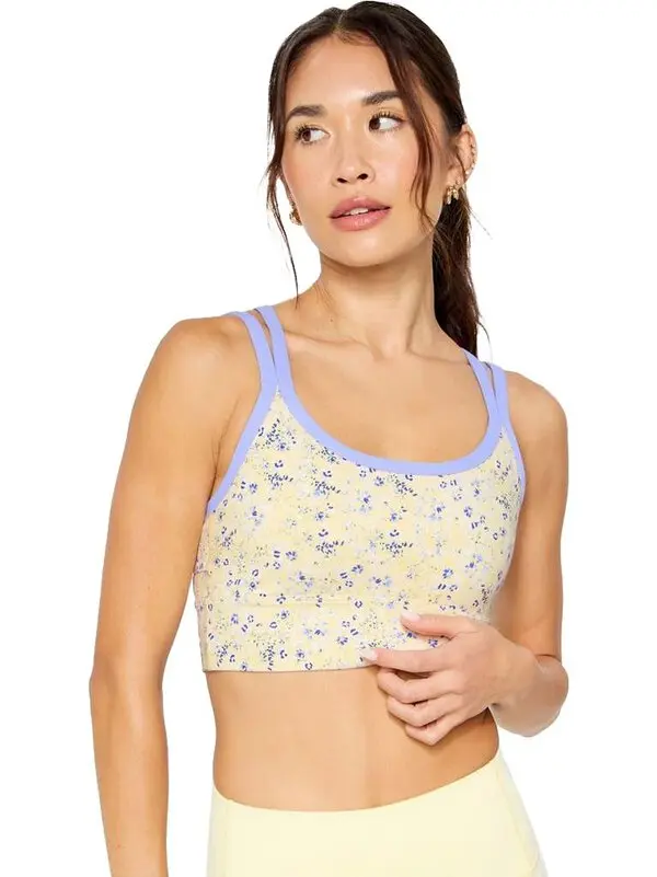 FABLETICS Principal Longline Impact Sports Bra - Butter Painted/peri Paradise