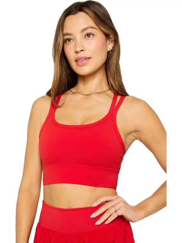FABLETICS Principal Longline Impact Sports Bra - Heated Red