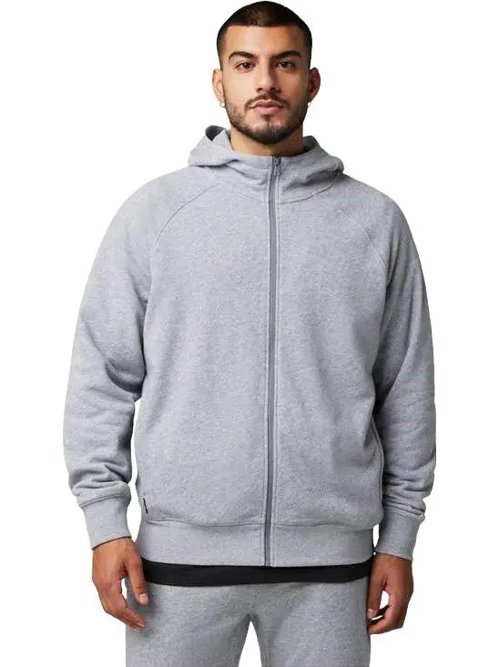 FABLETICS Terry Full Zip Hoodie - Classic Grey Heather