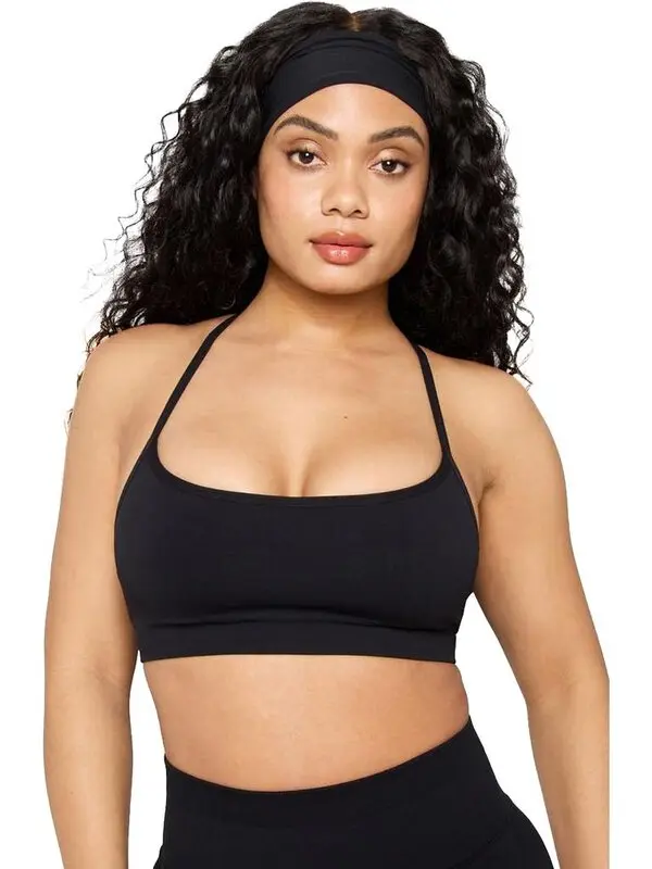 FABLETICS Sleek Seamless Strappy Low Impact Bra - Black