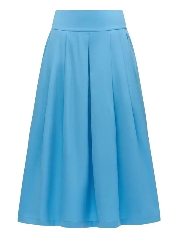 CALLAS MILANO Pleated Cotton And Silk Voile Skirt - Blue