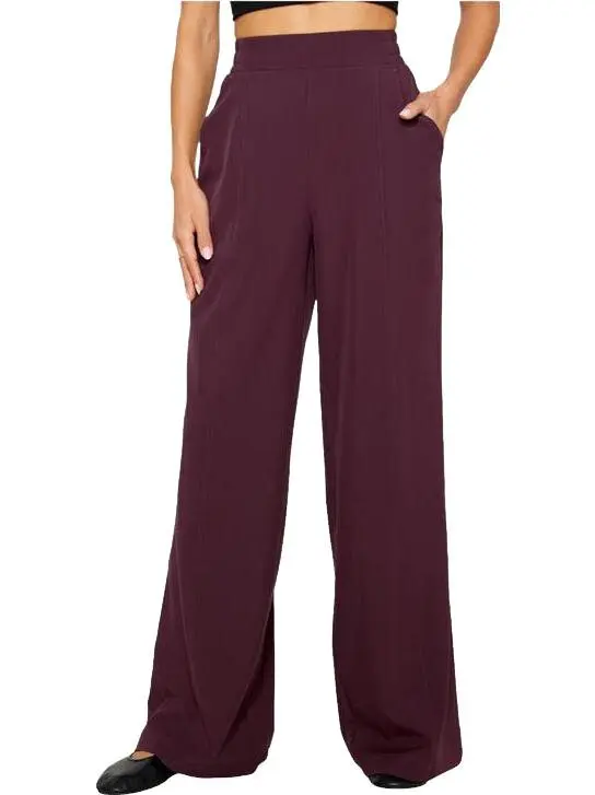 FABLETICS Downtown Wide Leg Pant - Oxblood