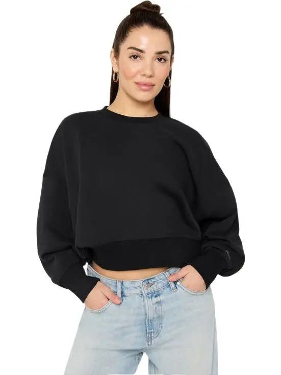FABLETICS Year Round Terry Crew Neck Sweatshirt - Black