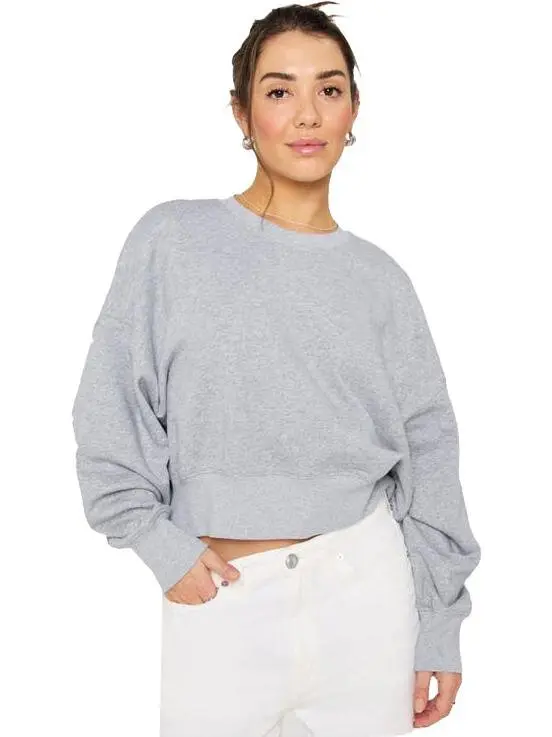 FABLETICS Year Round Terry Crew Neck Sweatshirt - Classic Grey Heather