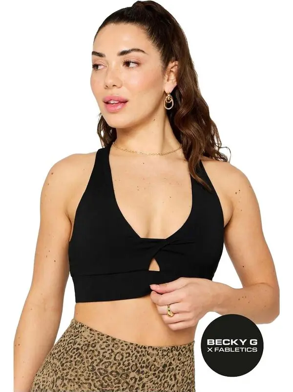 FABLETICS Oasis Twist Impact Sports Bra - Black