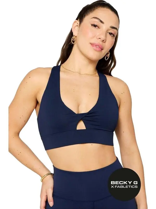 FABLETICS Oasis Twist Impact Sports Bra - Deep Navy