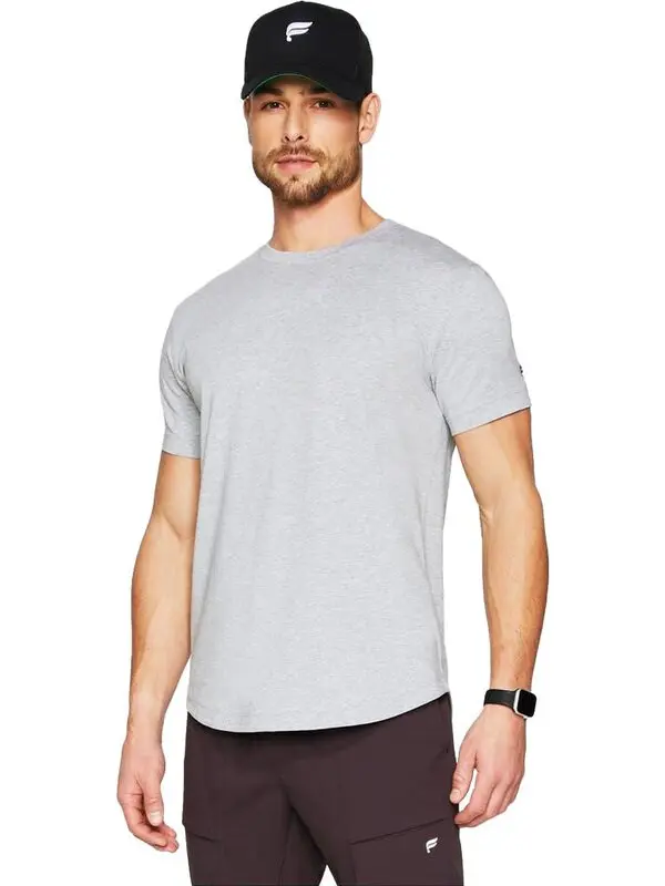 FABLETICS 24-7 Tee With Curved Hem - Classic Grey Heather