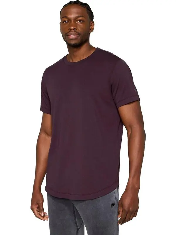 FABLETICS 24-7 Tee With Curved Hem - Oxblood