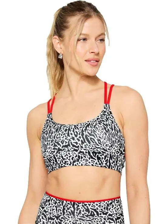 FABLETICS Principal Low Impact Bra - Mixed Leopard/heated Red