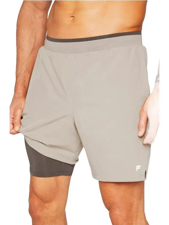 FABLETICS Fundamental Short Ii Lined 7 - Brutalist Khaki/taupe Slate
