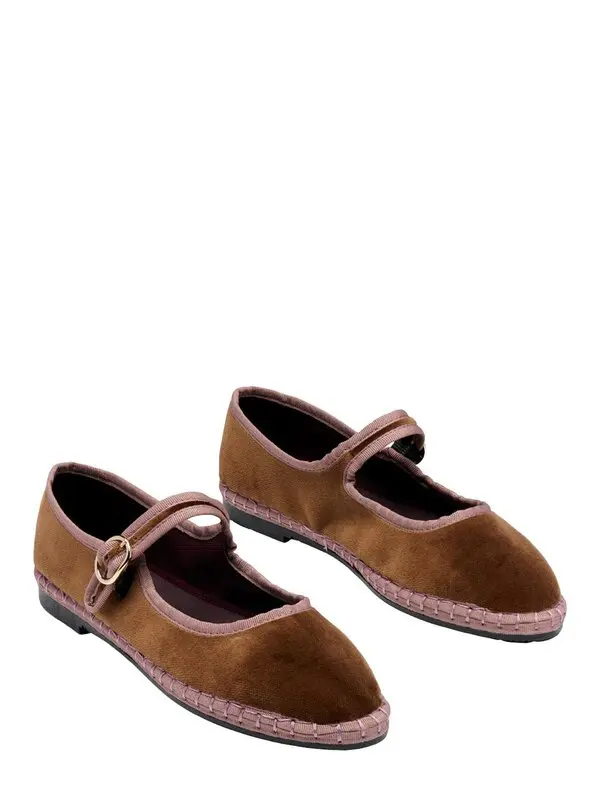 FLABELUS Balthasar Mary Jane Flat - Chestnut