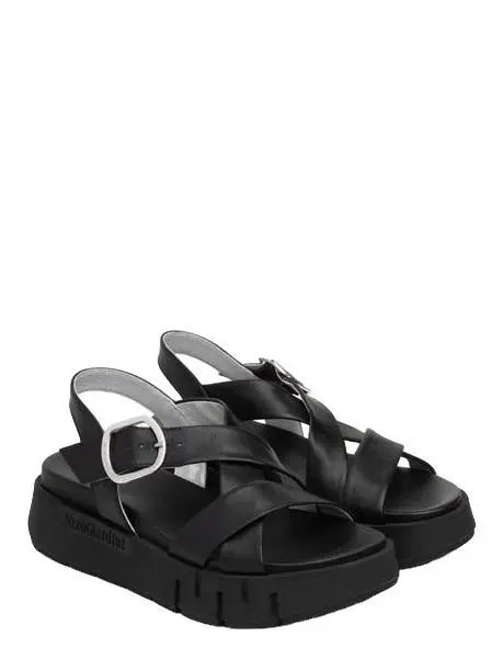 NEROGIARDINI Platform Slingback Sandals - Black