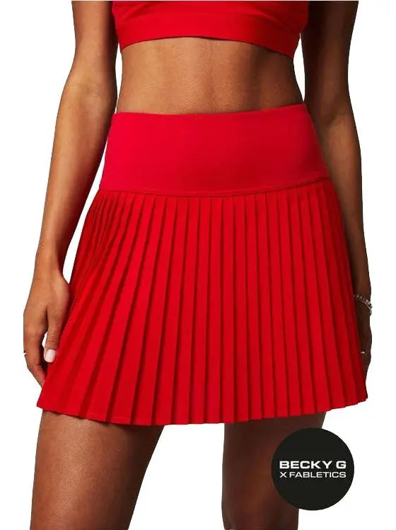 FABLETICS Pleated Mini Skirt - Heated Red