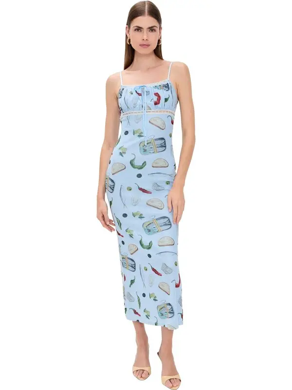 BAILEY ROSE Printed Midi Dress - Powder Blue