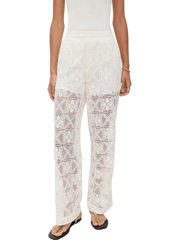 LITTLE LIES Lacey Crochet Pants - Ivory