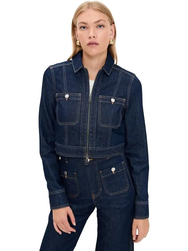Veronica Beard Fitted Denim Jacket - Indigo Rinse