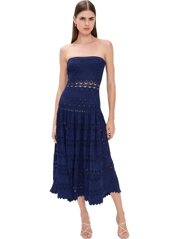 Alexis Payge Strapless Midi Dress - Navy Blue