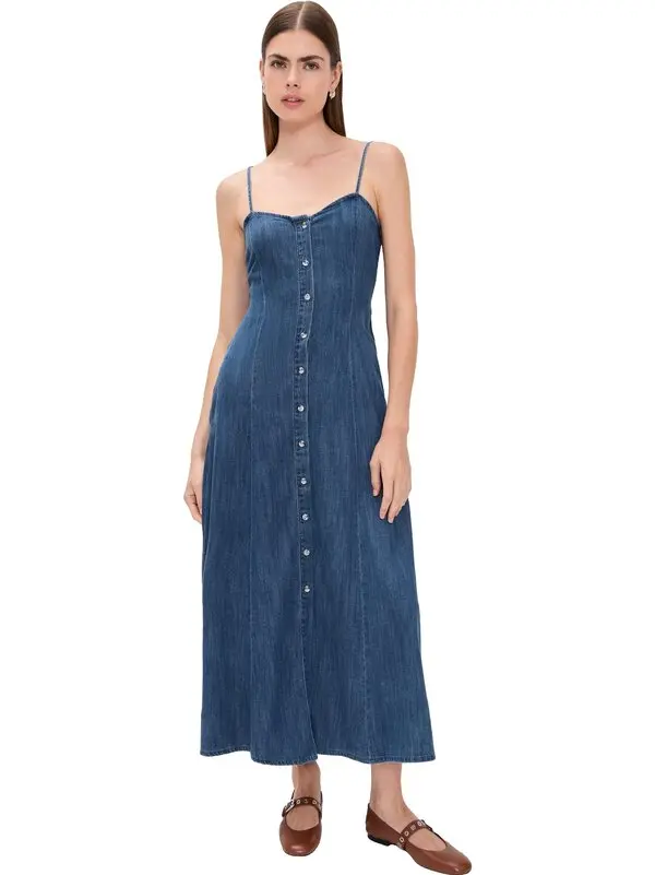 Z Supply Angel Eyes Chambray Midi Dress - Medium Indigo