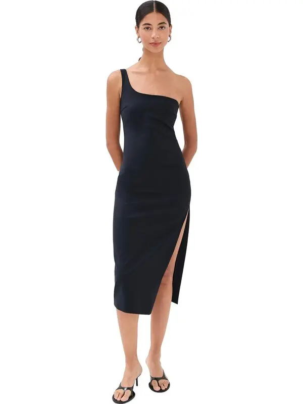 Coperni Asymmetric Midi Dress - Black