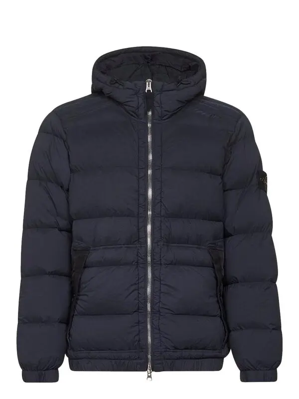 Stone Island Tunnel Nylon Down-tc Hooded Jacket - Blue