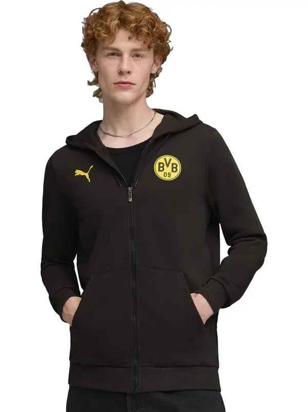 PUMA Borussia Dortmund Zip-up Soccer Sweat Jacket - Black