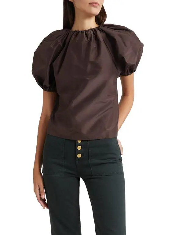 Ulla Johnson Talie Puff Sleeve Top - Sequoia