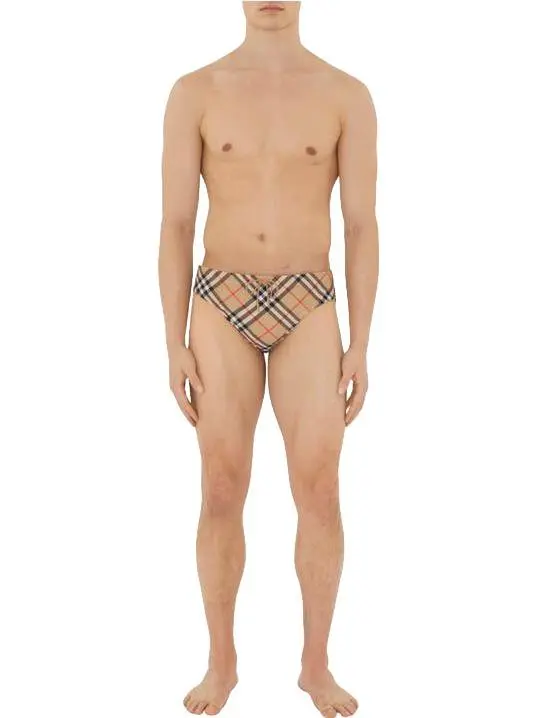 Burberry Check Swim Briefs - Sand