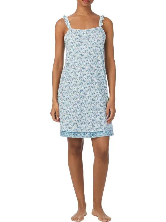 Ralph Lauren Print Sleeveless Nightgown - Blue Paisely