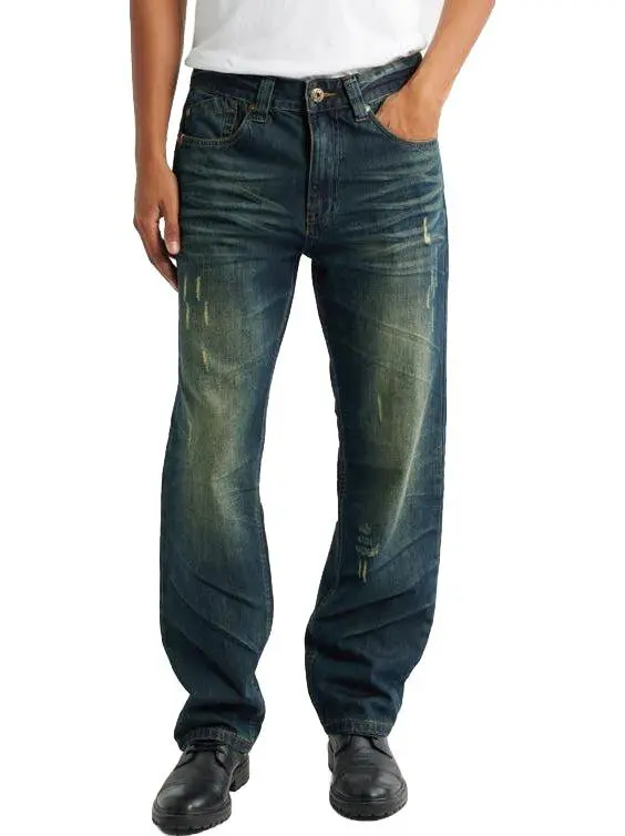 LEVEL 7 Relaxed Straight-leg Jeans - Scary