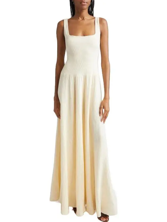 Johanna Ortiz Mariner Mixed Media Maxi Dress - Ecru