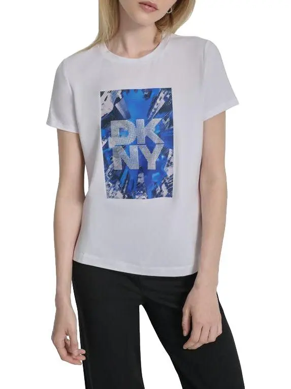 Dkny Skyscraper Graphic T-shirt - White