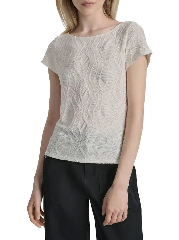 Dkny Texture Knit Top - Ivory