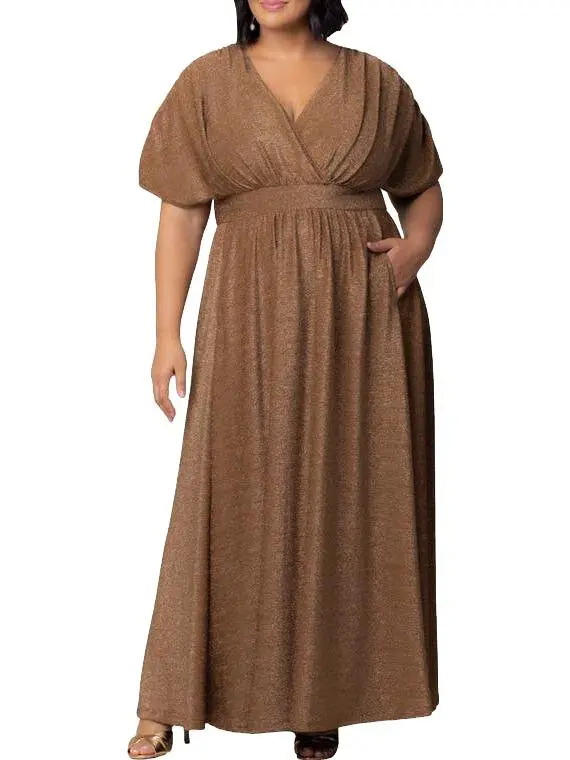KIYONNA Geneva Metallic Gown - Mocha Sparkle