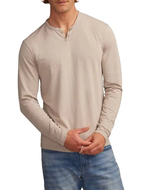 Lucky Brand Venice Burnout Henley - London Fog