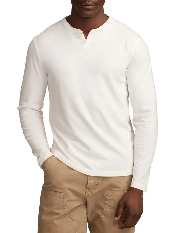 Lucky Brand Venice Burnout Henley - Marshmallow